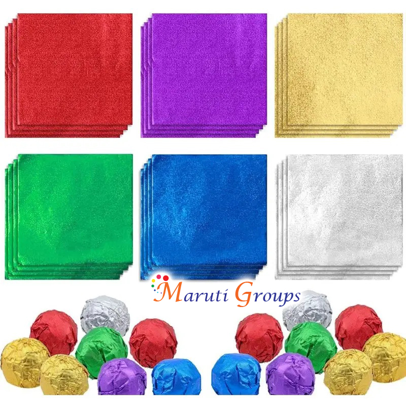 100pcs Red Foil Candy Wrappers – Chocolate & Candy Wrapping Papers (9cm ...